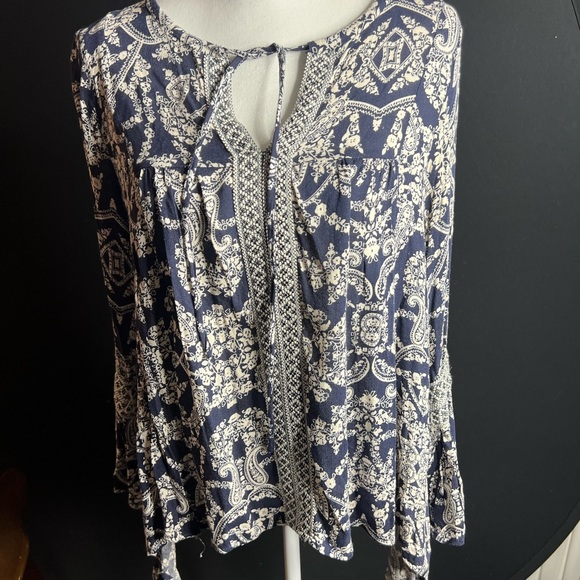 Altar'd State | Tops | Altard State Blue Floral Print Detailed Tunic ...